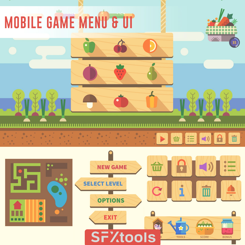 Mobile Game Menu & UI, Game SFX, Menu Sounds, Mobile Gaming Sounds,